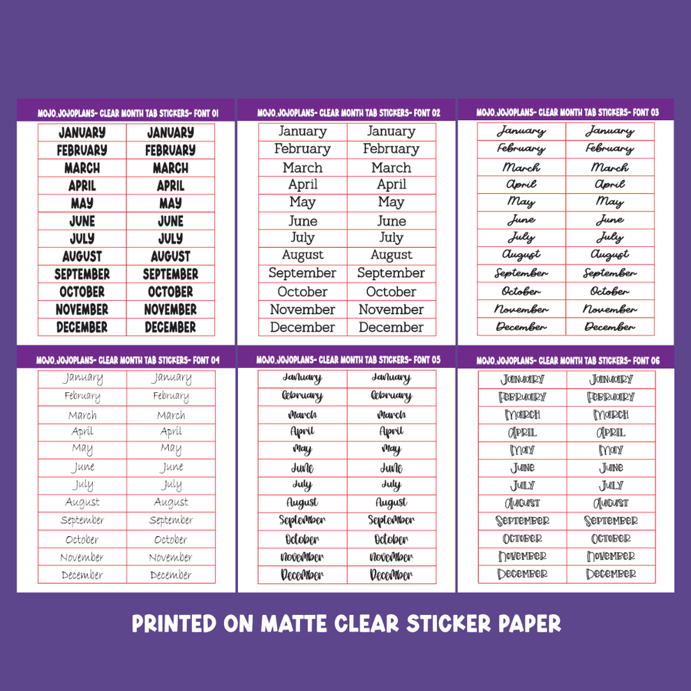 Date the Dates Month Tab Sticker Sheet – Mojo_JojoPlans