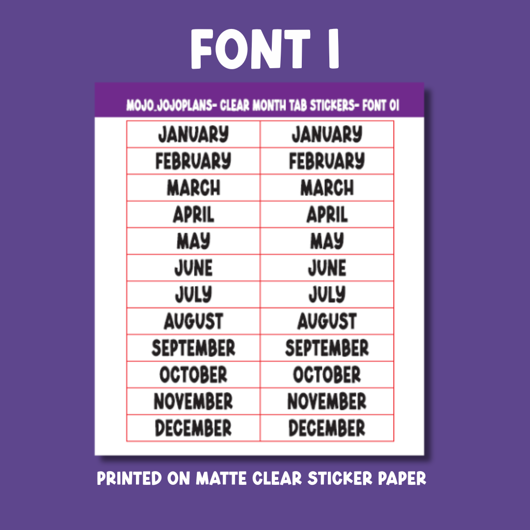 Date the Dates Month Tab Sticker Sheet – Mojo_JojoPlans