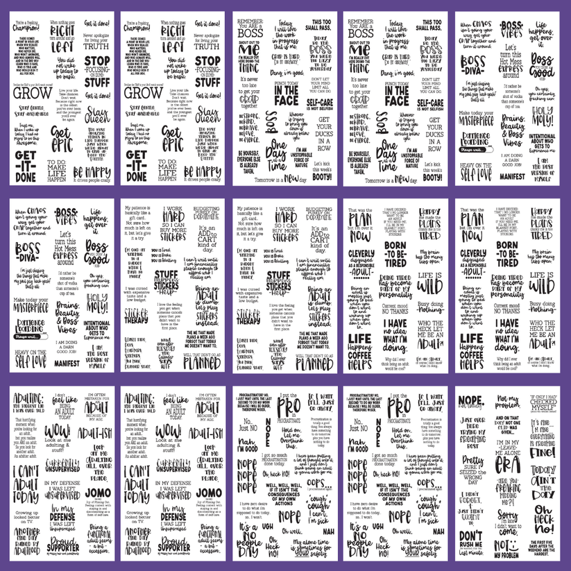 Censored Quotes Sticker Book – Mojo_JojoPlans