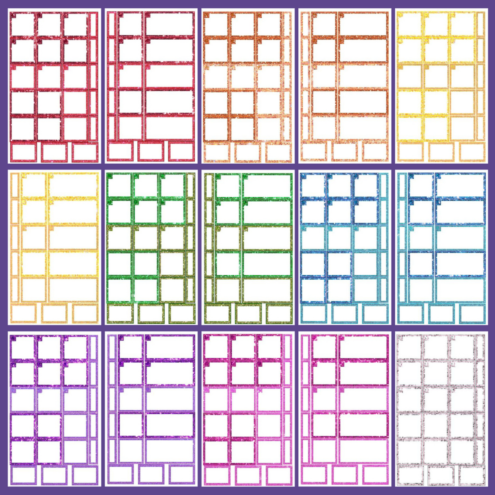 Glitter Monthly Boxes Sticker Book – Mojo_JojoPlans