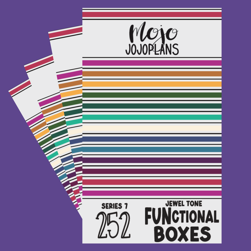 Jewel Tone Functional Boxes SERIES 7 Sticker Book – Mojo_JojoPlans