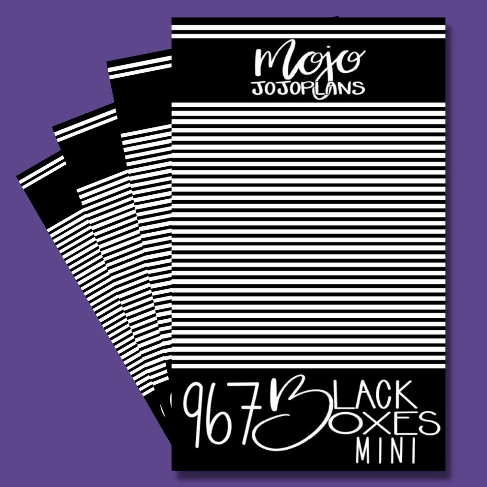 Mini Black Boxes Sticker Book – Mojo_JojoPlans