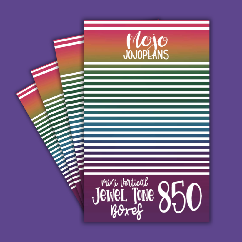 Mini Jewel Tone Vertical Boxes Sticker Book – Mojo_JojoPlans