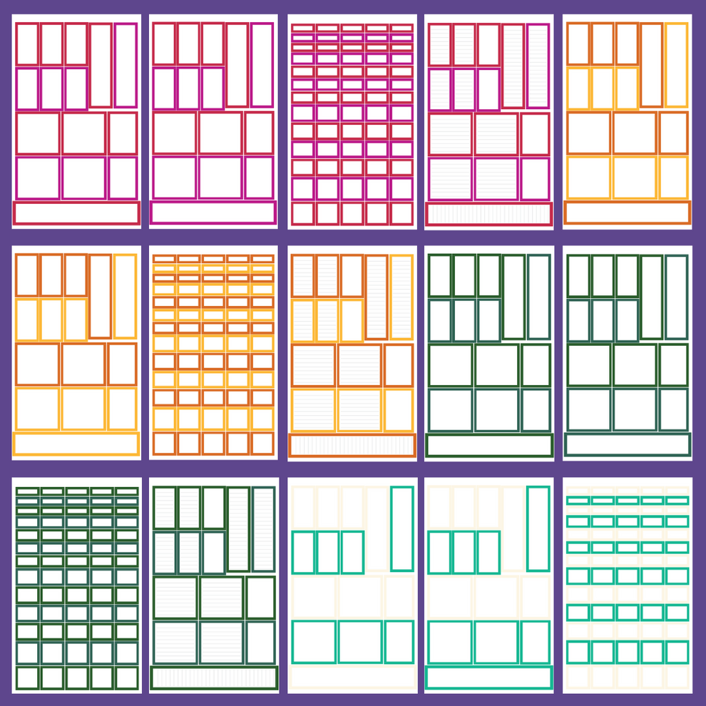 Mini Jewel Tone Vertical Boxes Sticker Book – Mojo_JojoPlans