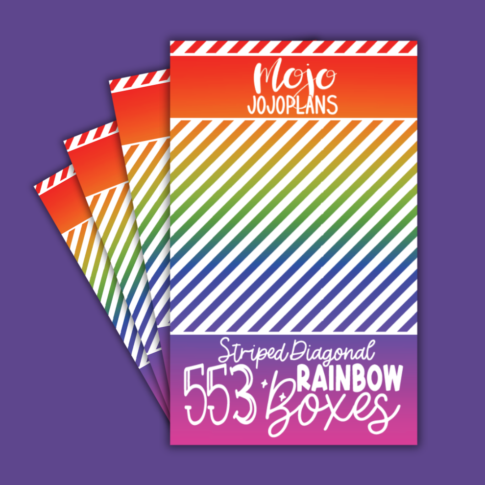Striped Diagonal Rainbow Boxes Sticker Book – Mojo_JojoPlans